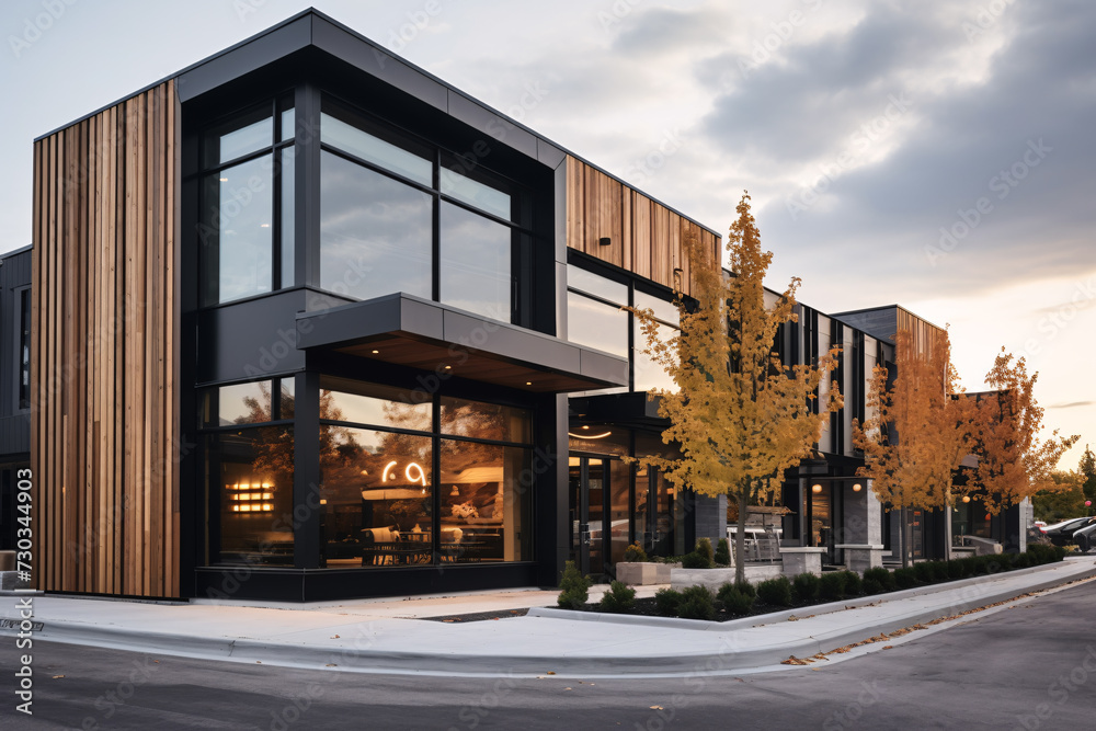 Commercial Building Fascia Logo And Signage Mockup The Exterior Wall Of ...