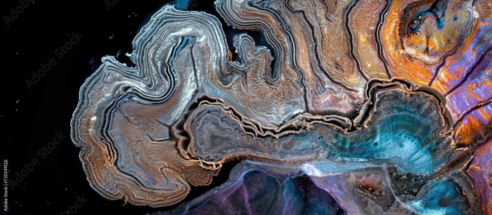 Microscopic image of cerebellum, with layered cortex (molecular ...