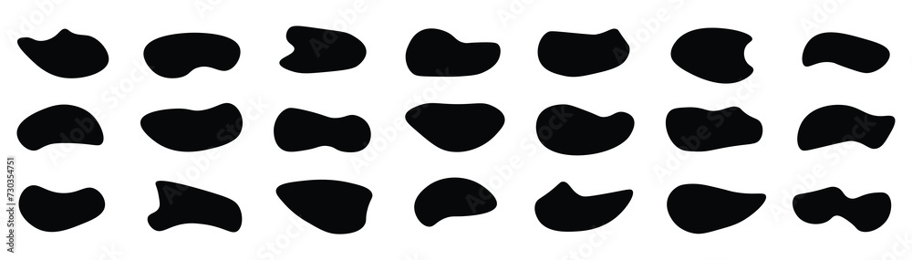 Random blob shapes. Organic blobs set. Rounded abstract organic shapes ...