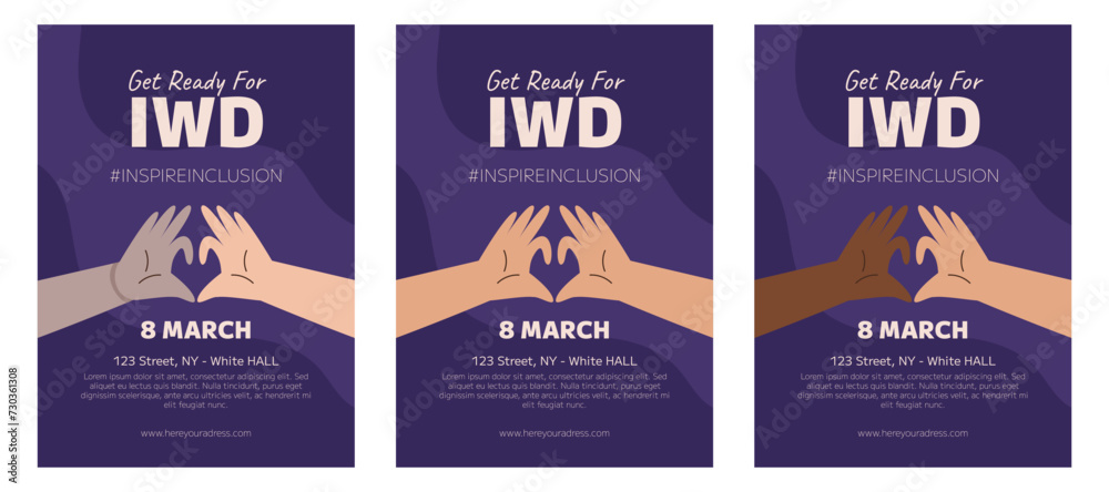 Vetor de IWD Inspire Inclusion campaign, International Women's Day 2024 ...