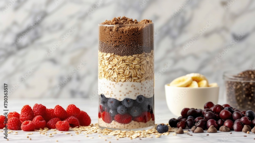 Nutrition-focused overnight oats recipe visualization, highlighting the ...