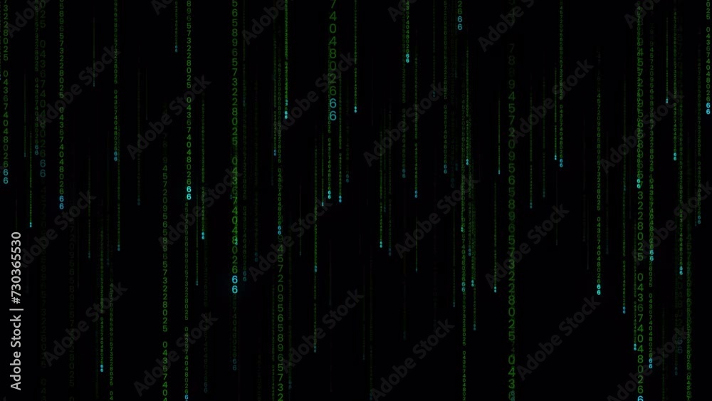 Vidéo Stock Shining particles and numbers slowly falling on a ...