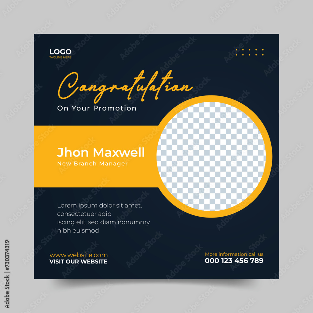 business banner template, congratulation social media template design ...