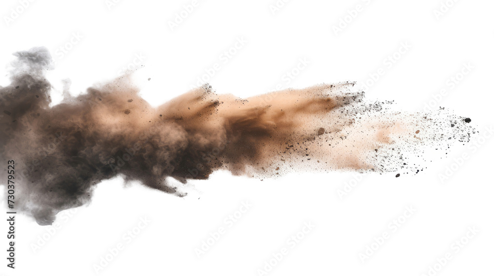 flying debris with dust isolated transparent background. PNG format ...