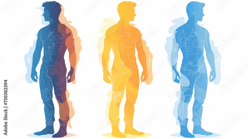 ภาพประกอบสต็อก Vector flat healthcare illustration of male body ...