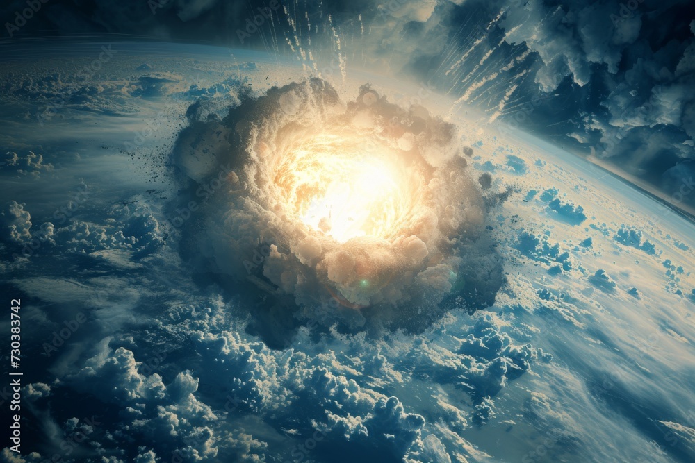 An otherworldly cloud of destruction looms in the vast expanse of outer ...