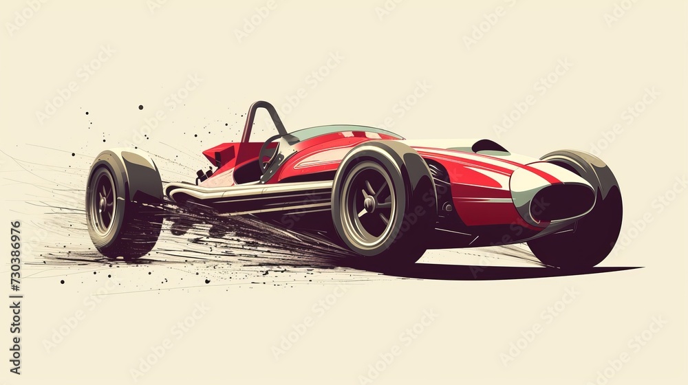 Vector illustration of a vintage sport racing car Stock Illustration ...