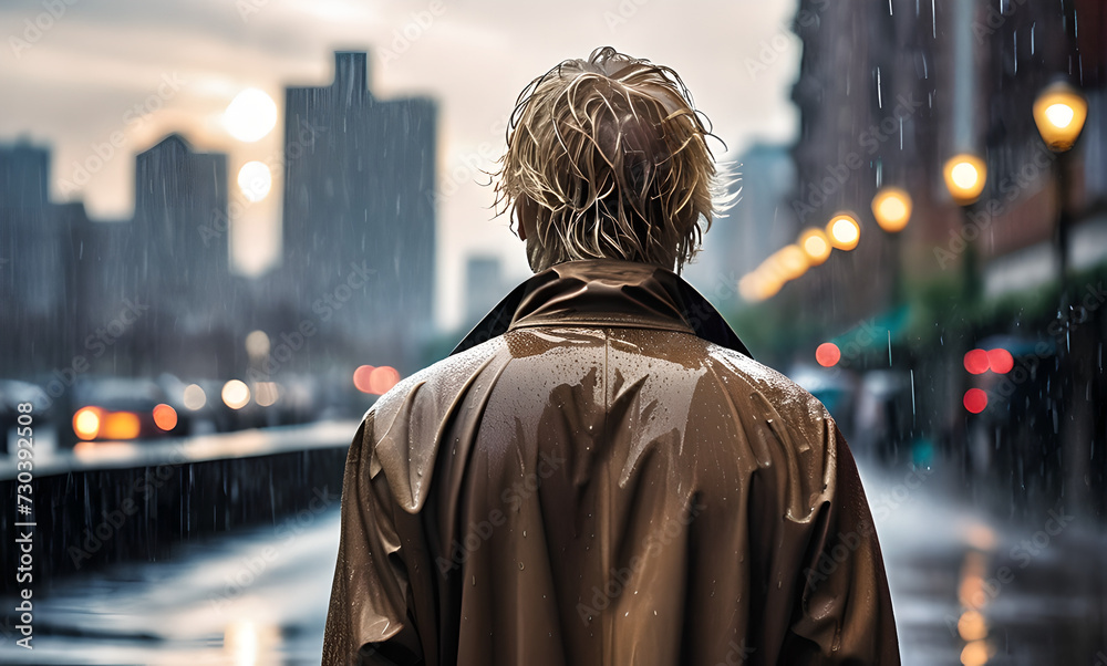 Portrait man rain, Rain rain, raindrop face, wet man, Happy man ...