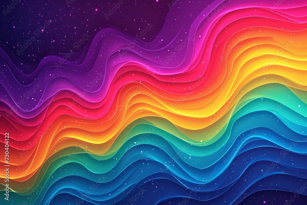 Vibrant strip rainbow colorful Light swirls, motley curves Artistic ...