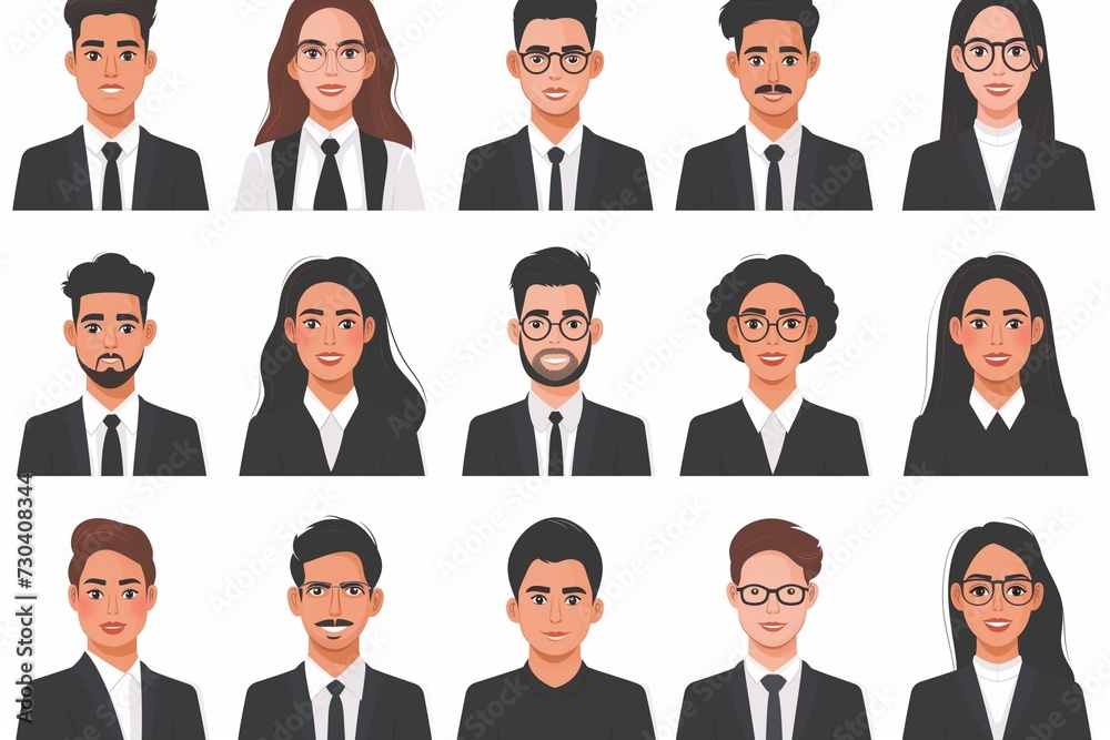 a team participating in a virtual meeting, with each member's face ...