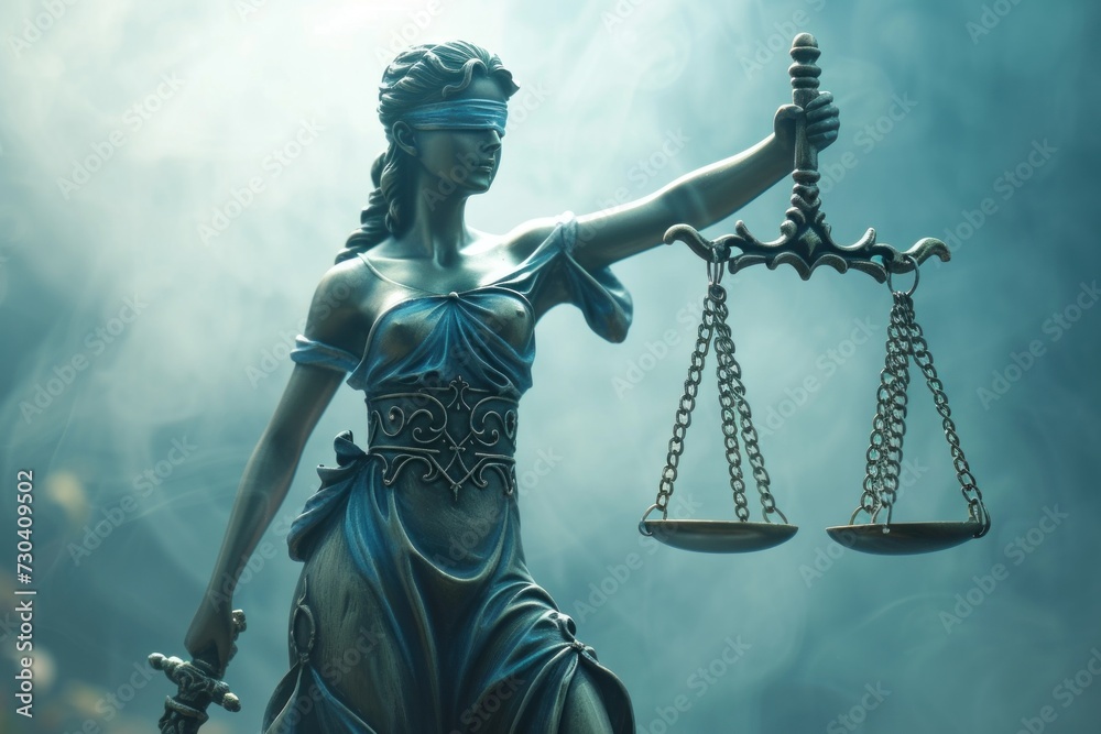 Statue of Lady Justice Holding a Scale of Justice Stock Photo | Adobe Stock