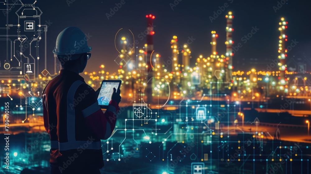 engineer smart city industry background, sustainable power saving ...