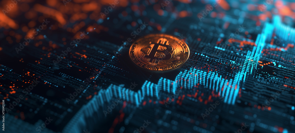 Bitcoin rises as a digital frontrunner, its ascent illustrated by the ...