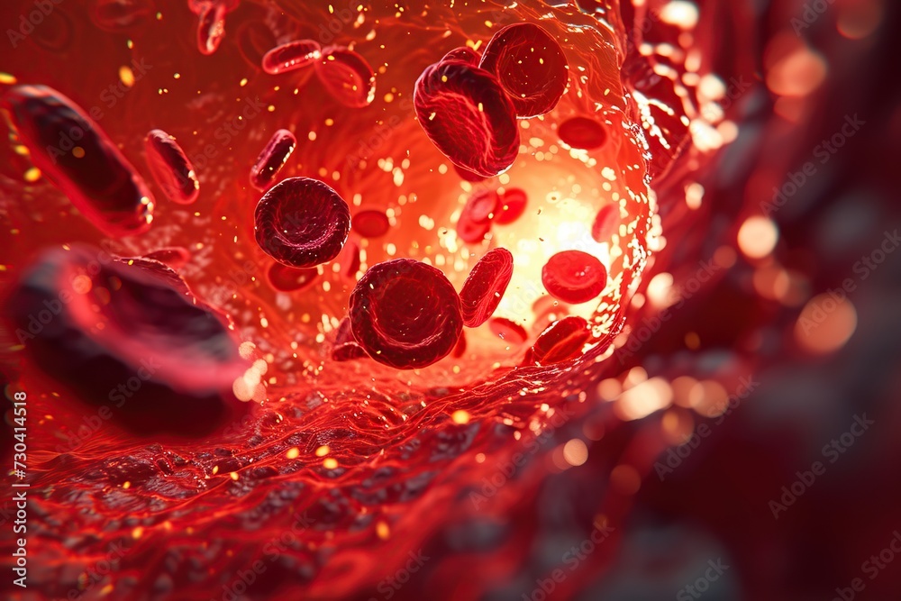 Hemoglobin red blood vessel cell microscope view Stock Illustration ...