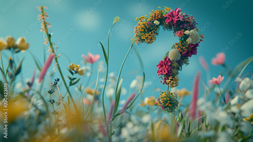 Question mark made from flowers Stock Illustration | Adobe Stock