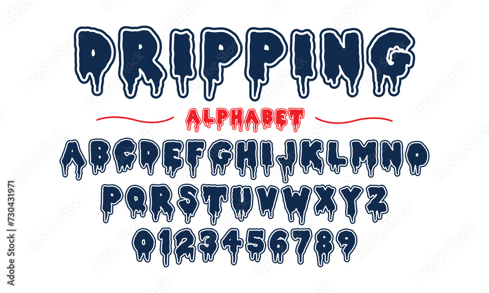 Editable typeface vector. Dripping sport font in american style for ...