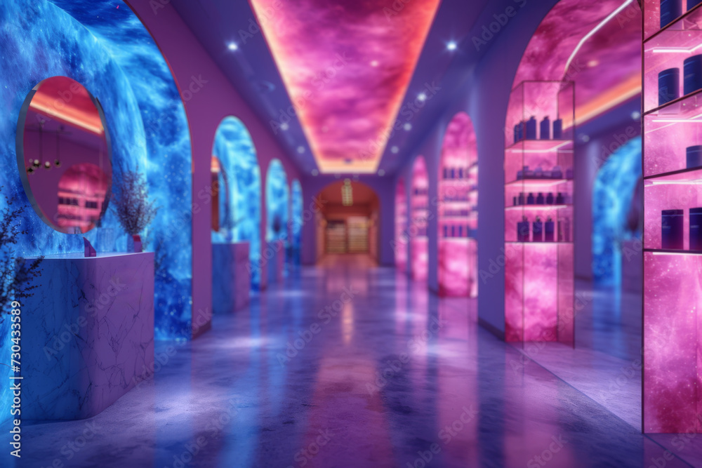 A retail store using sapphire gels for a luxurious and upscale ...