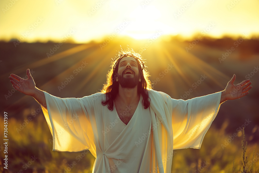 Jesus Christ lives on Resurrection Sunday, image of the Messiah with ...