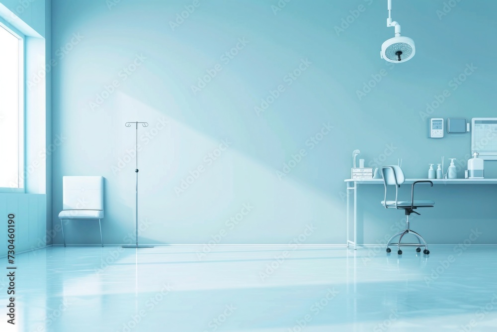 A clean and sterile medical room with modern equipment and a calming ...