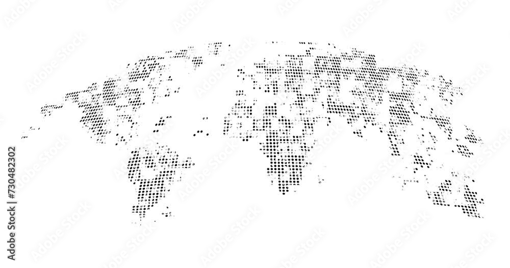 Vidéo Stock Digital world dotted world map over white background. Globe ...