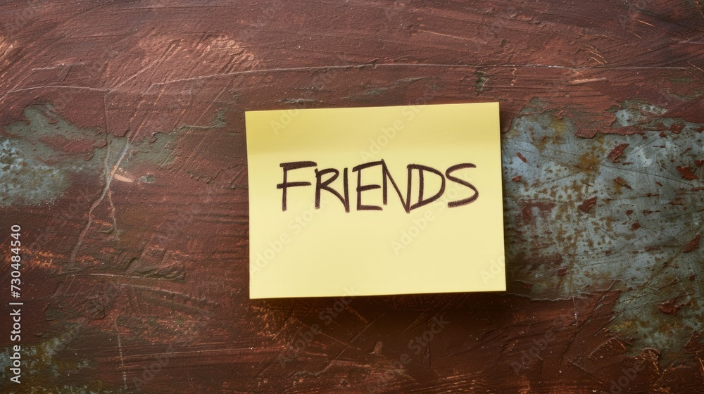 Sticky note with "FRIENDS" written generative ai Stock Illustration ...
