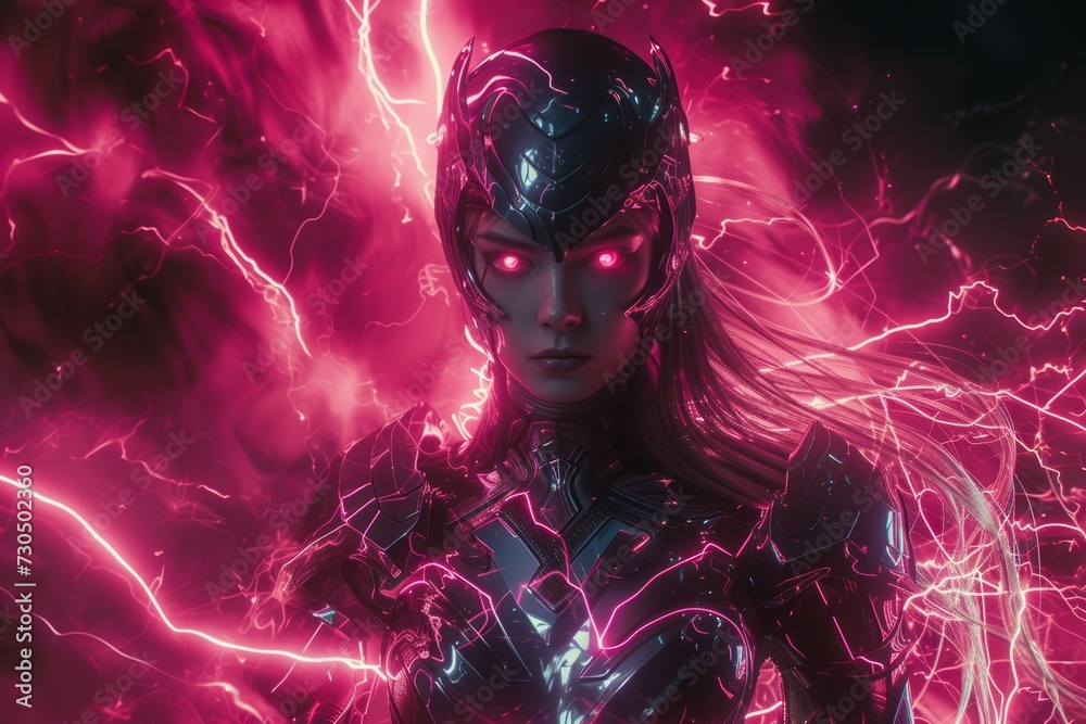 electric knight in full armor, ready for battle, Generative AI Stock ...