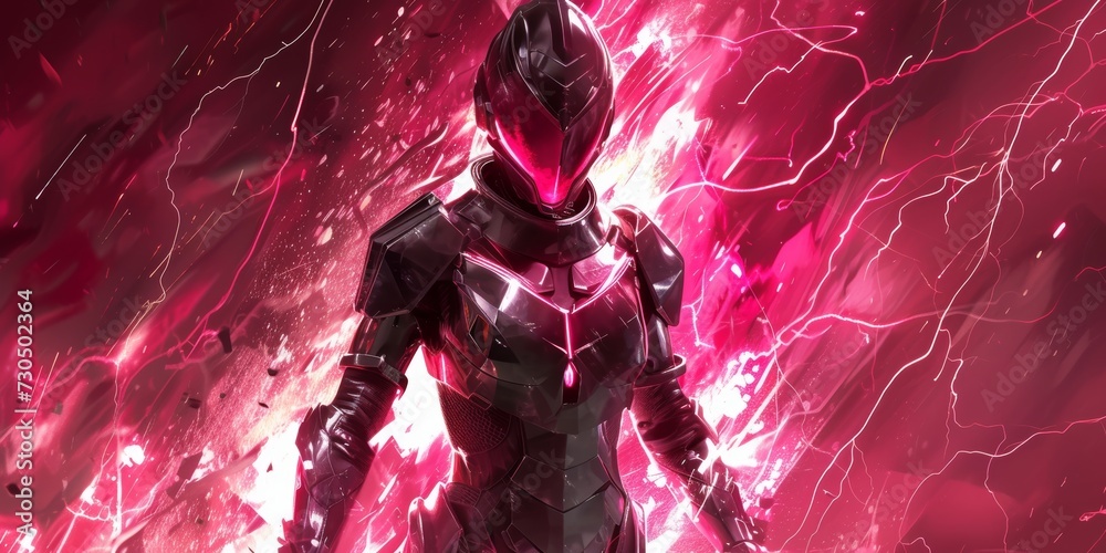 electric knight in full armor, ready for battle, Generative AI Stock ...