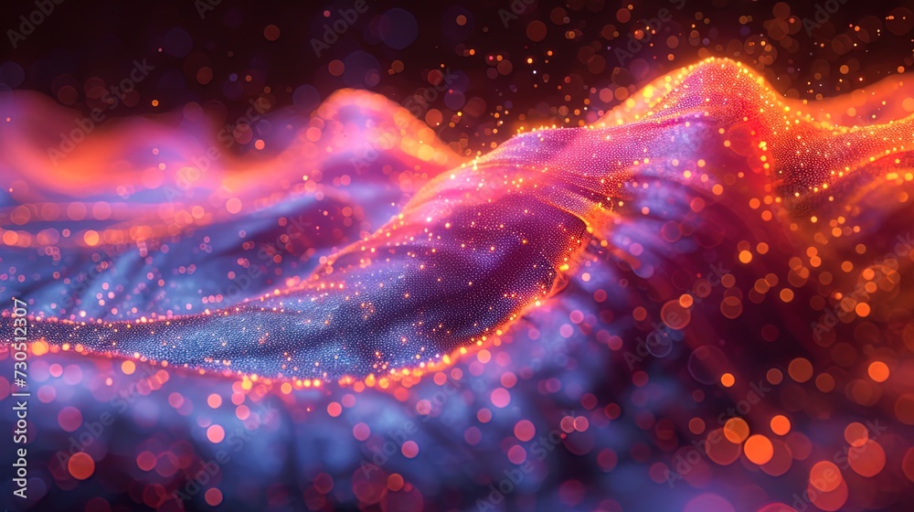 AI synaptic flow a bewitching wave of light and color, wriggling around ...