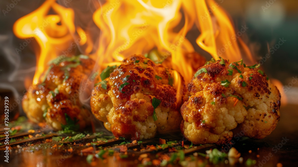Firekissed cauliflower bursting with layers of smoky savory and ...