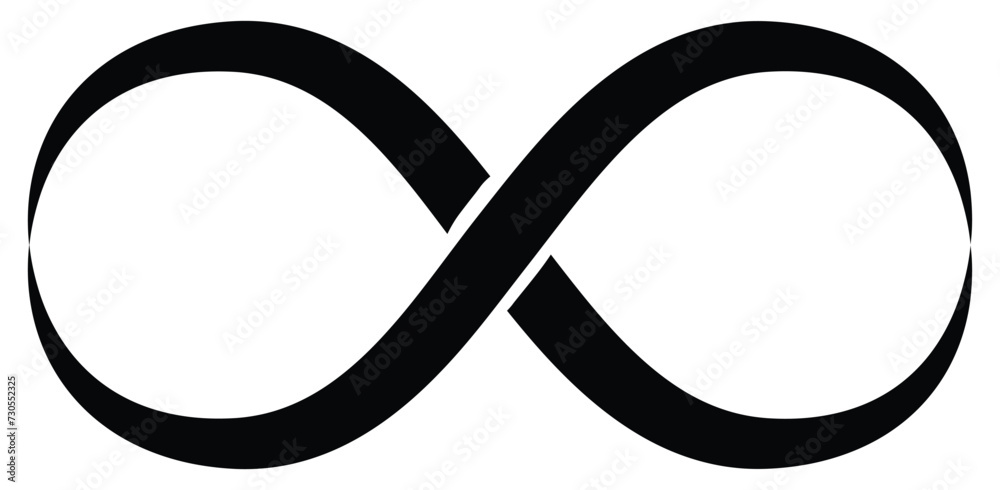 infinity symbol black - simple with discontinuation - isolated - vector ...