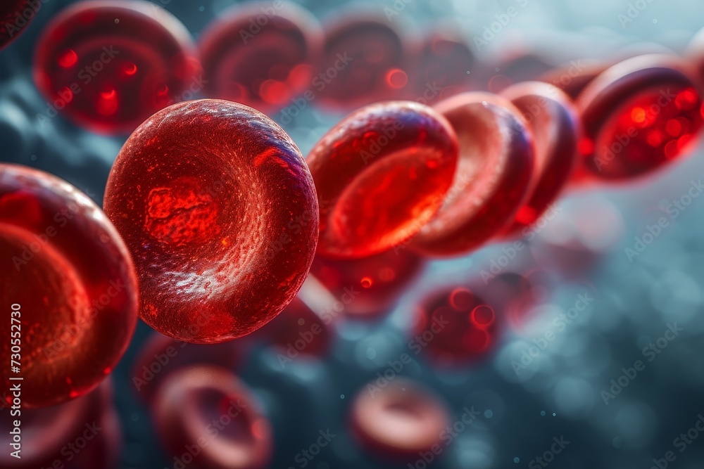 Detailed Human Red Blood Cells: Artistic Illustration for Medical ...