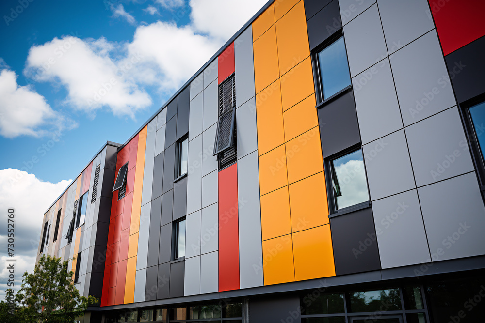 Commercial Building Fascia Logo And Signage Mockup The Exterior Wall Of ...