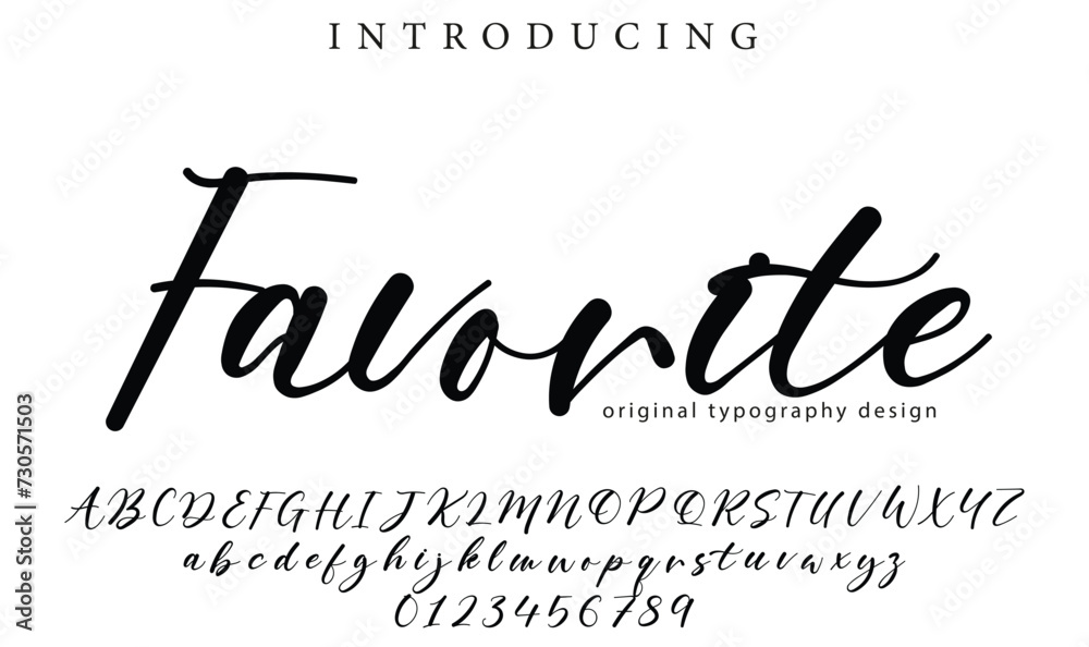 Favorite Font Stylish brush painted an uppercase vector letters ...