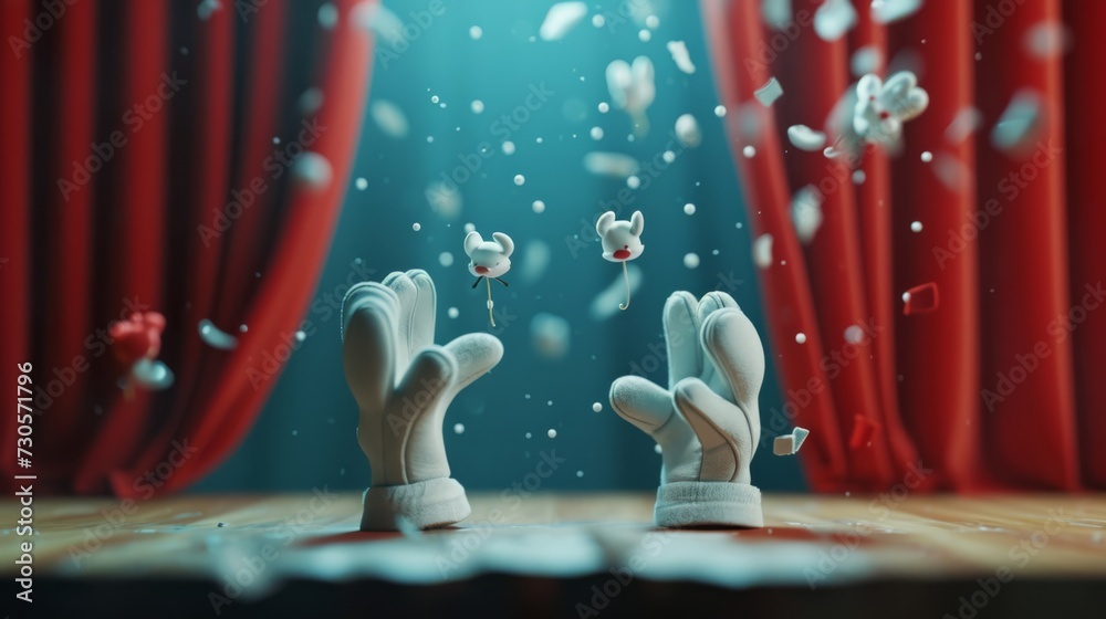 Two gloves throwing a tantrum as their finger puppets refuse to stick ...