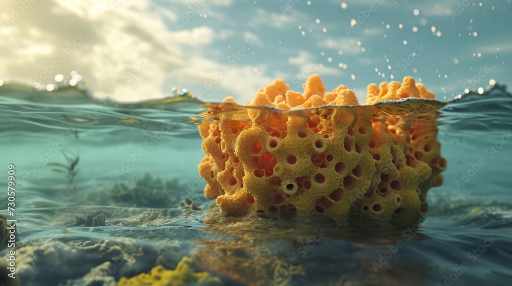 In a grand finale the sponges create a humanlike shape in the water but ...