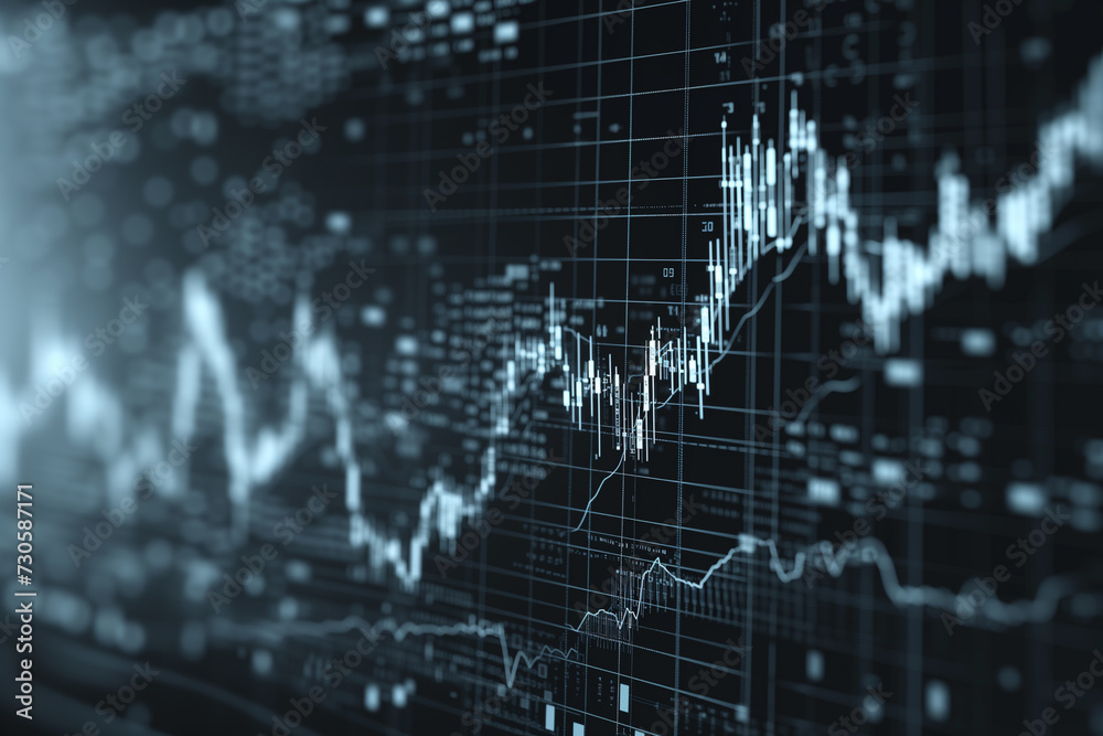 A dynamic display of stock market trading activity with a detailed ...