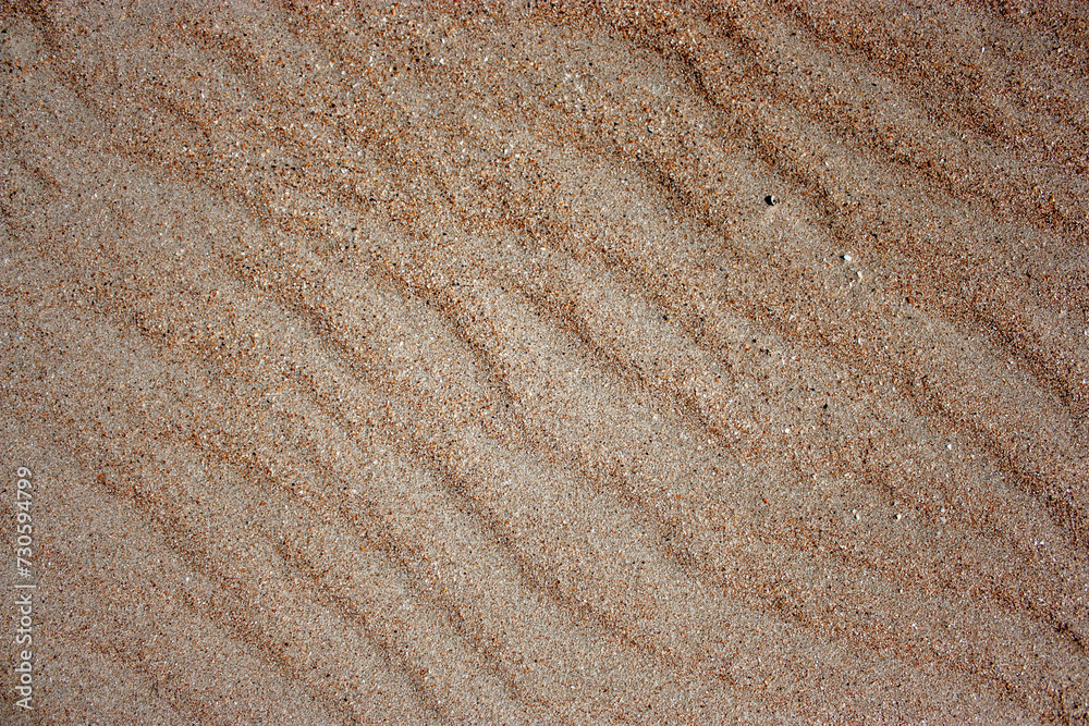 Waves on the surface of the sand, top view. The wavy surface of coastal ...