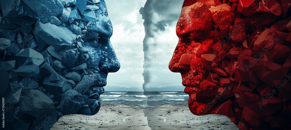 Two different human character personalities. Red versus blue. Political ...