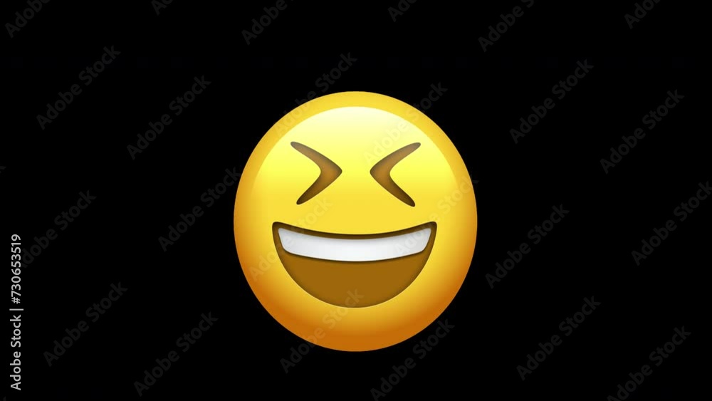 Grinning Squinting Face Animated Emoji on a Transparent Background. 4K ...