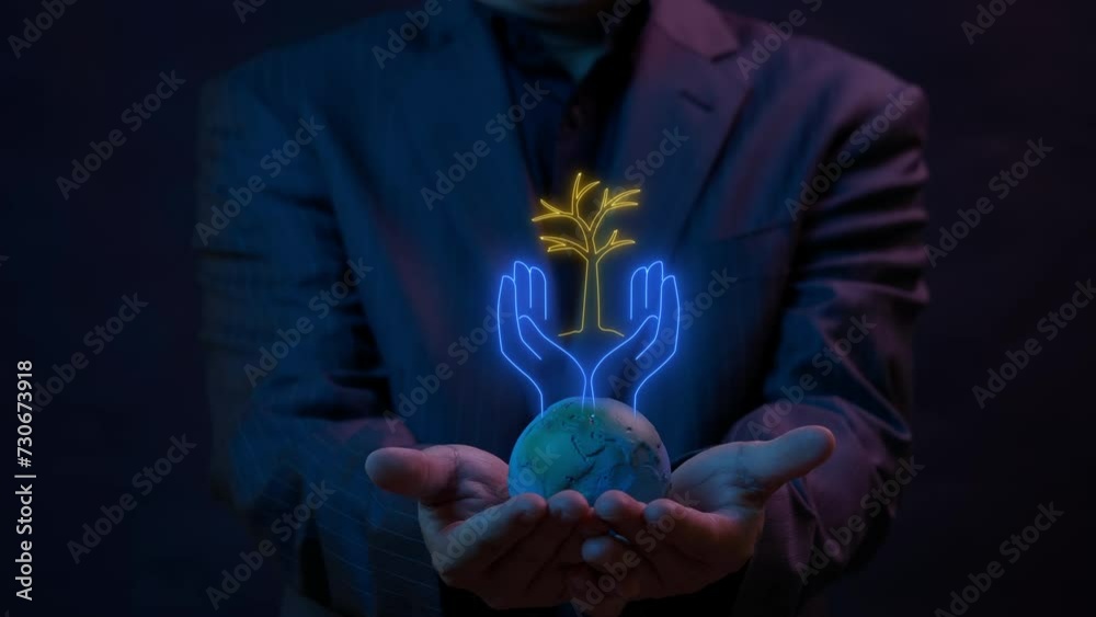 Ecological, ESG, renewable energy and save environment concept. Climate ...