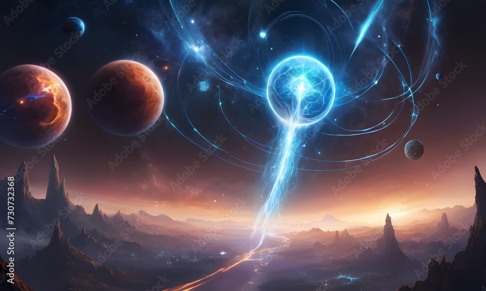 Cosmic Mind Illuminating the Universe reveals a brain amidst celestial ...