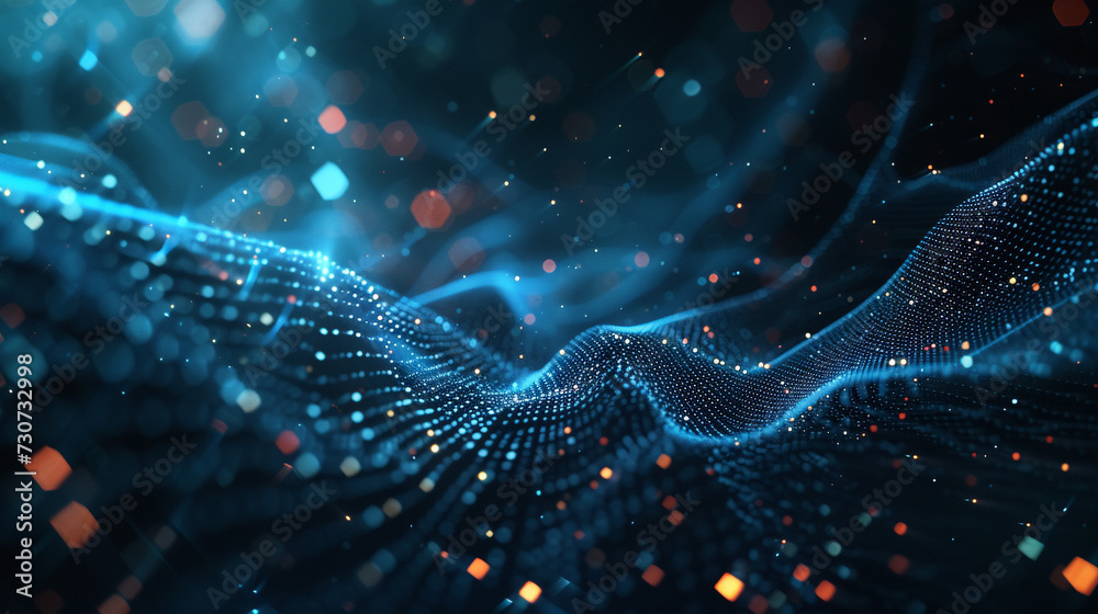 visualize an advanced concept of data visualization, where the abstract ...