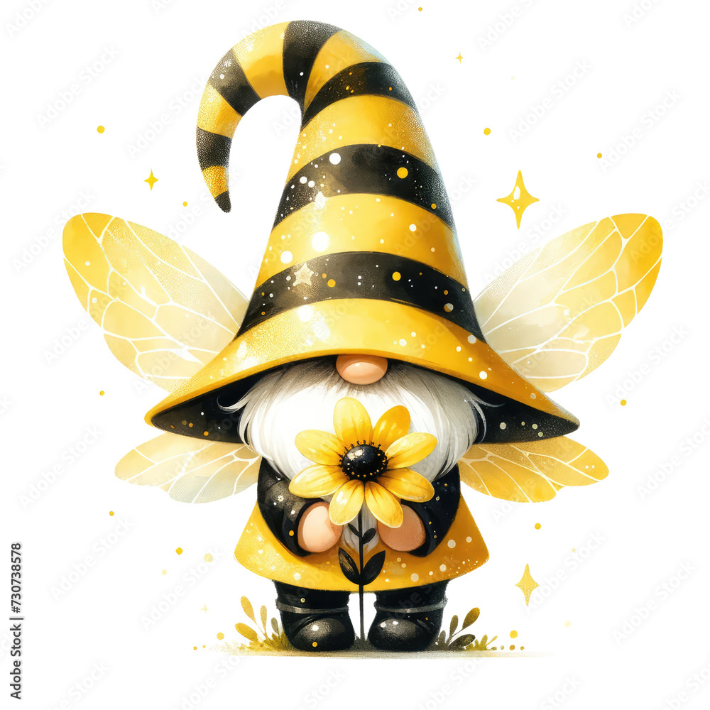 Cute Bee Gnome Clipart for Whimsical Designs and Crafts Adorable ...