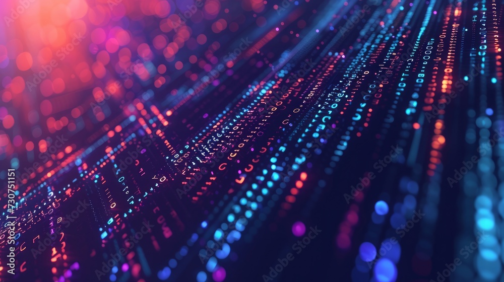 Digital wallpaper, binary numbers falling from top screen to bottom ...