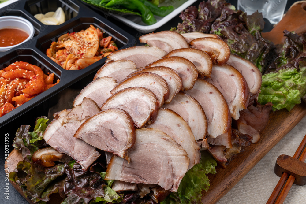 Jokbal, bossam, Korean food, braised pork, makguksu, hwangtae, slush ...