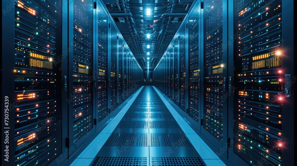 Large detailed floor plan of a server network. Generative AI. Stock ...