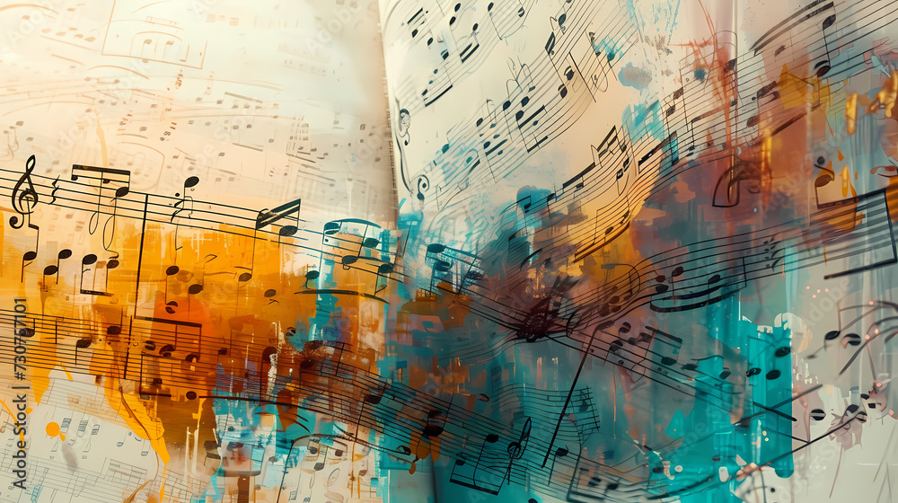 Symphony of Elements: Musical Fusion with Nature and Fire Stock ...