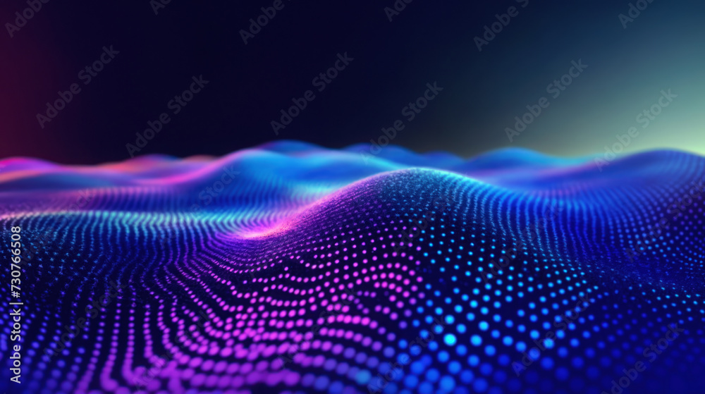 Wavy digital dots background. A fusion of science and modern technology ...
