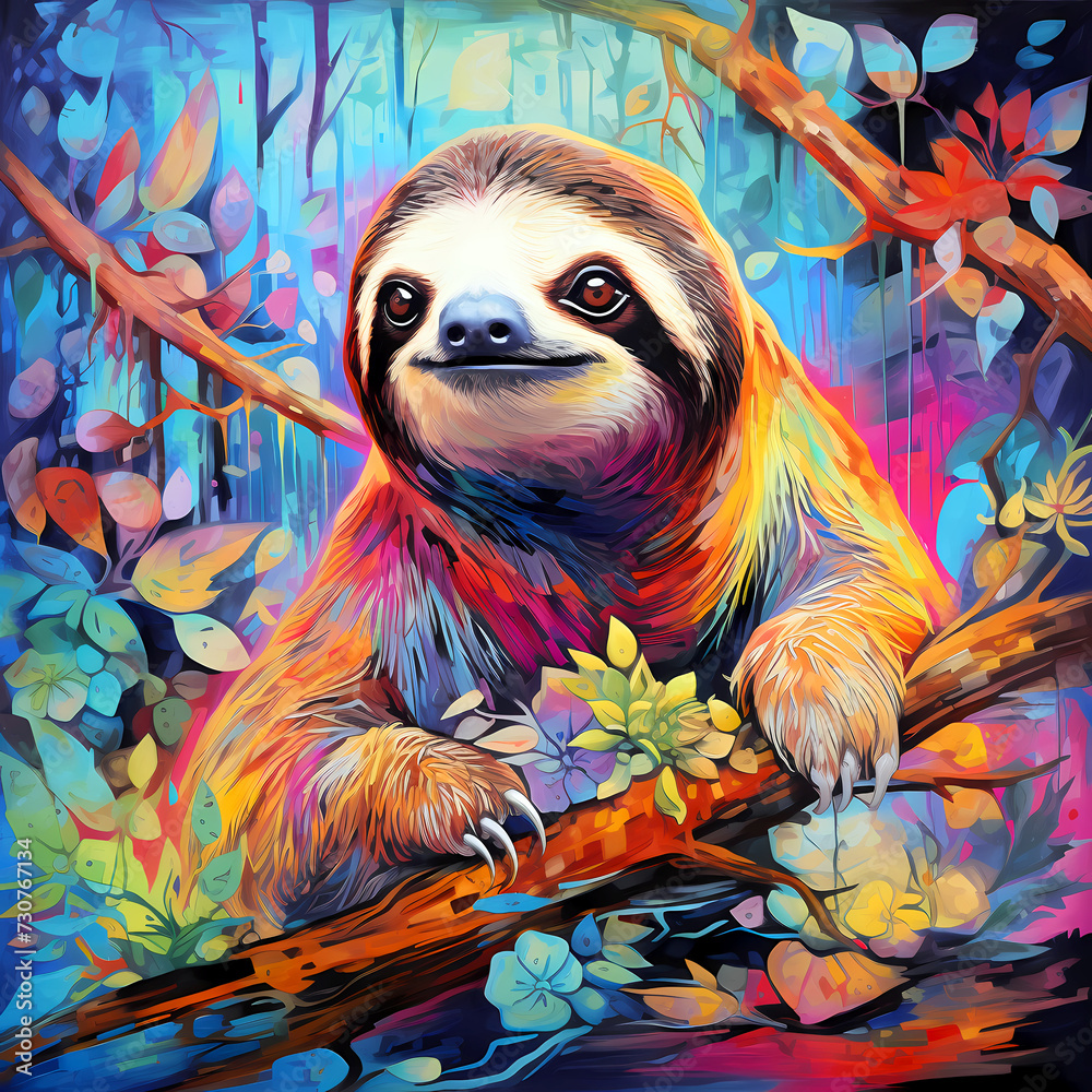 Cute smiling sloth, close up. The relaxed and calm nature of these ...