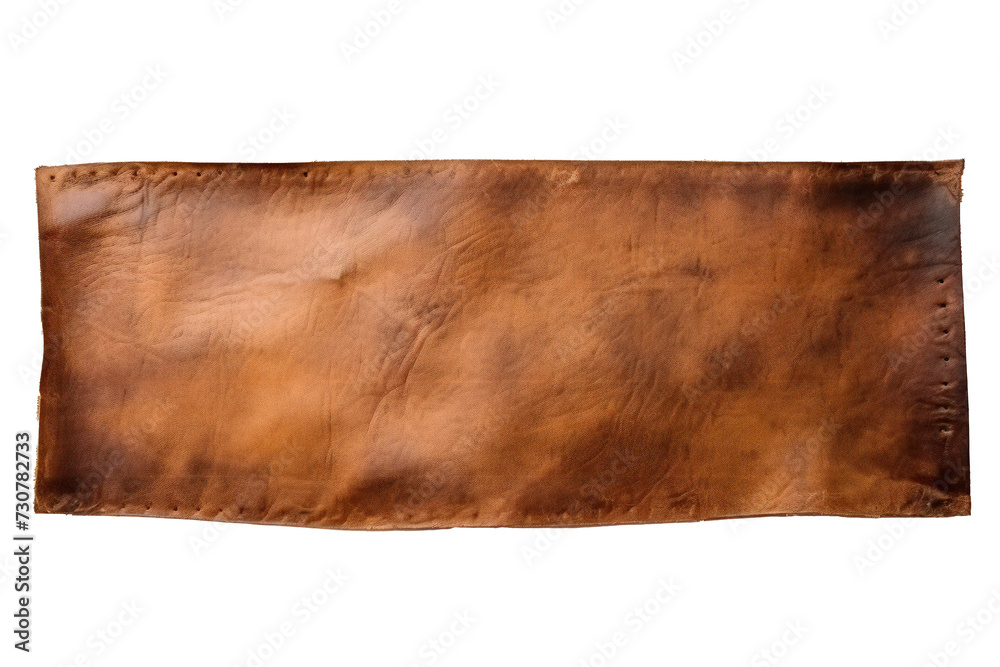 Rough strip of leather banner isolated on transparent background ...